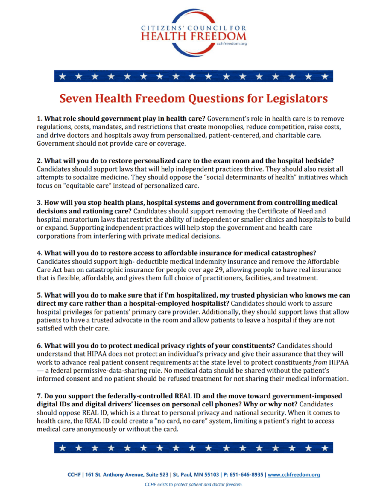 Helpful Handouts - Citizens' Council For Health Freedom