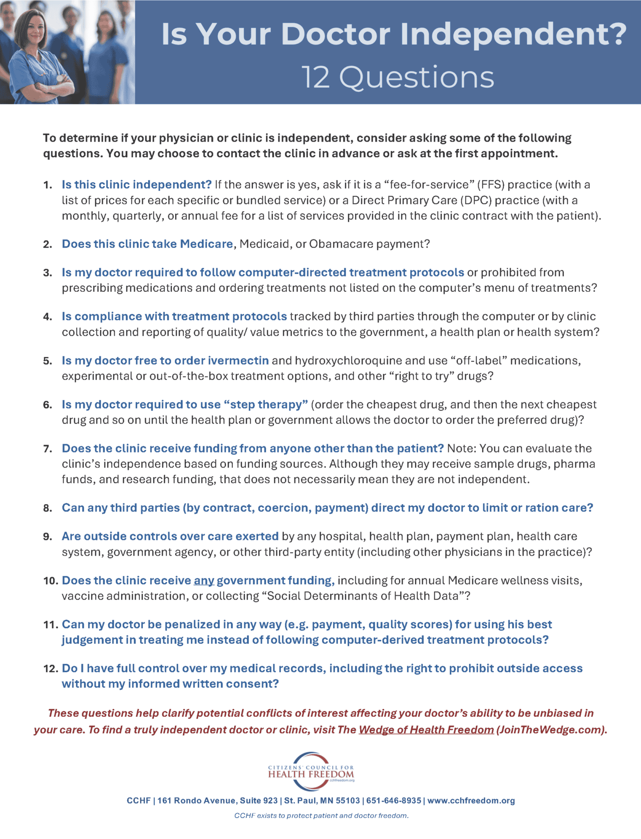 Helpful Handouts - Citizens' Council For Health Freedom